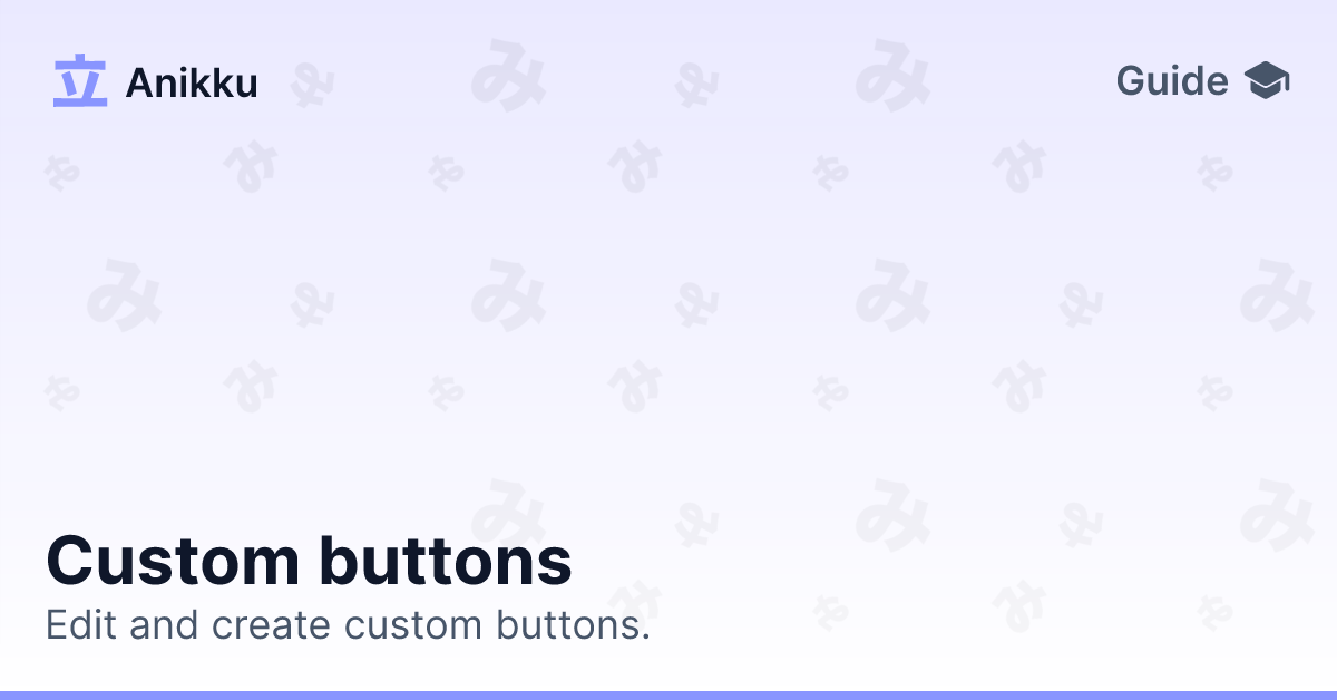 Custom buttons | Player settings